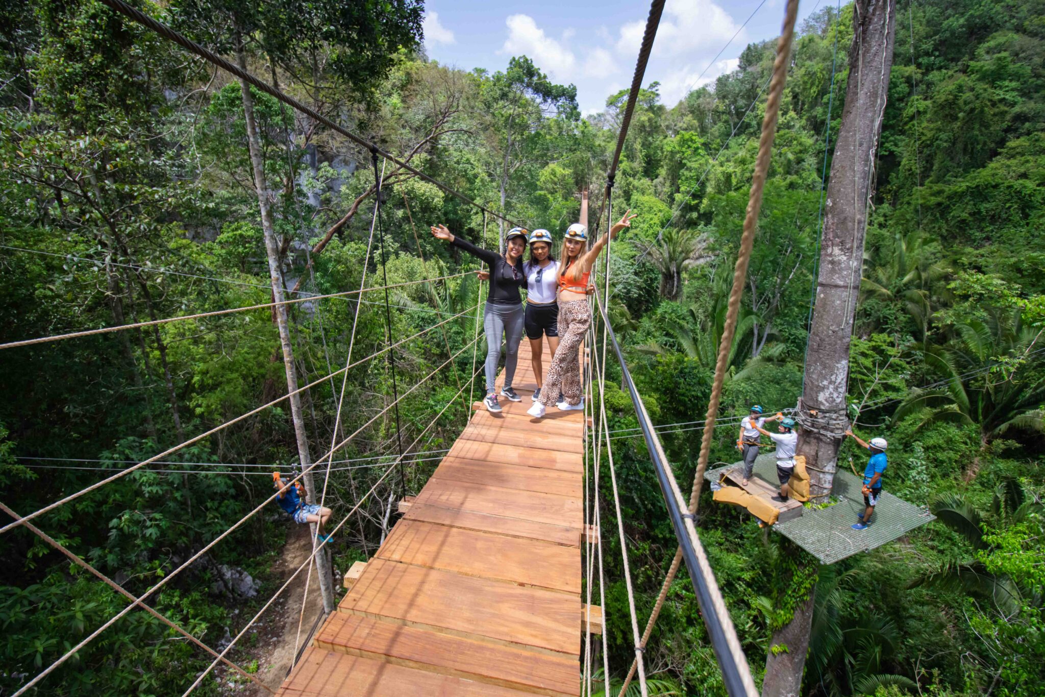 Rainforest Bridges in the Sky w/ Cave Tubing - Dark Night Cave Tubing ...